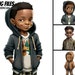 Cute Little Black Boy Illustration V.22 4 PNG Bundle, Suit, Cool Prince ...