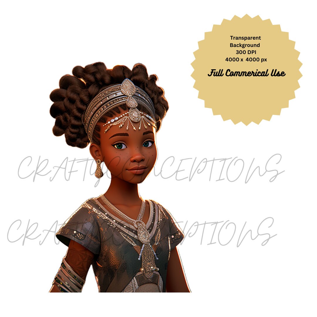 Young Princess PNG, Afro Fashion Style Black Girl Queen Magic Kids ...