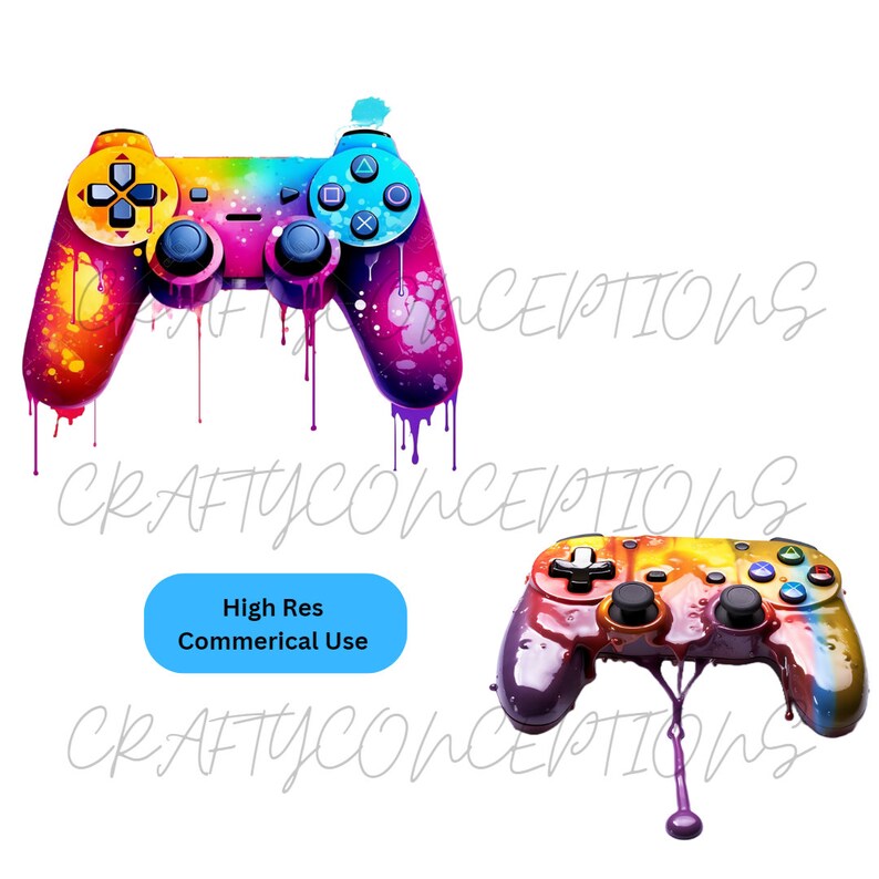 Melting Game Controller Clipart Bundle Pack, PNG Illustration Digital ...