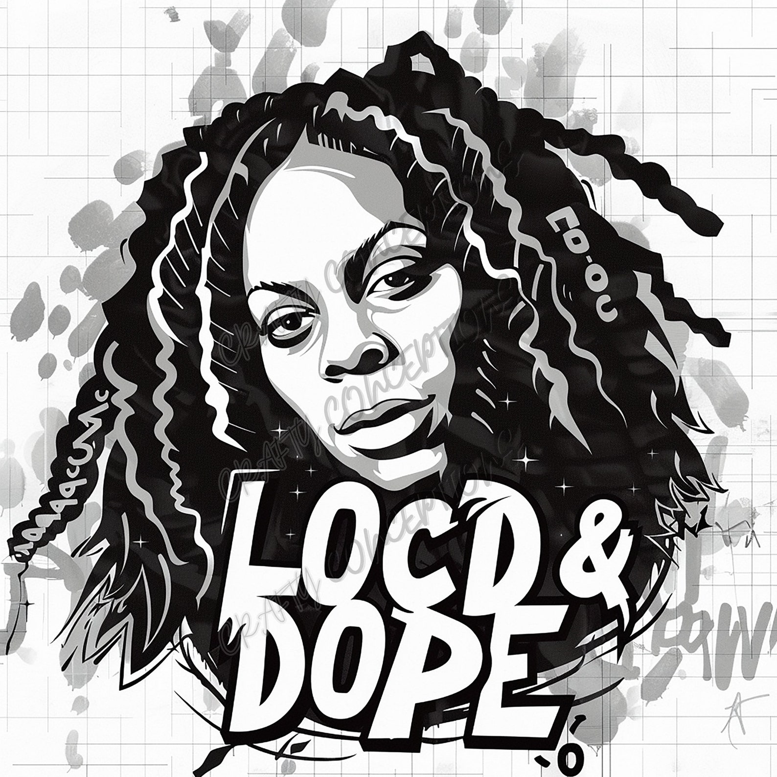 Loc'd and Dope Graffiti Graphic Design JPEG Bundle, Commercial Use ...