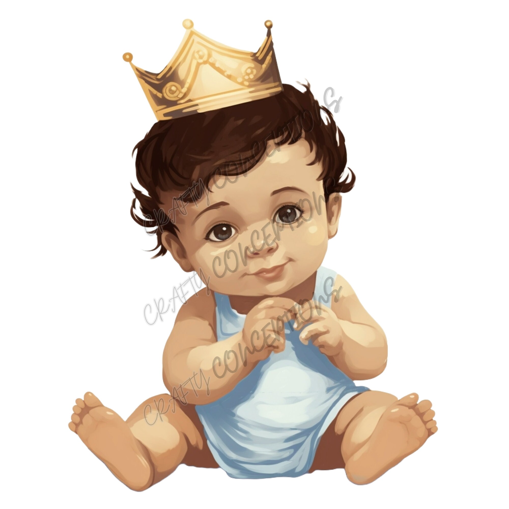 Cute Little Black Boy Illustration V.31, 4 PNG Bundle, Prince Baby ...