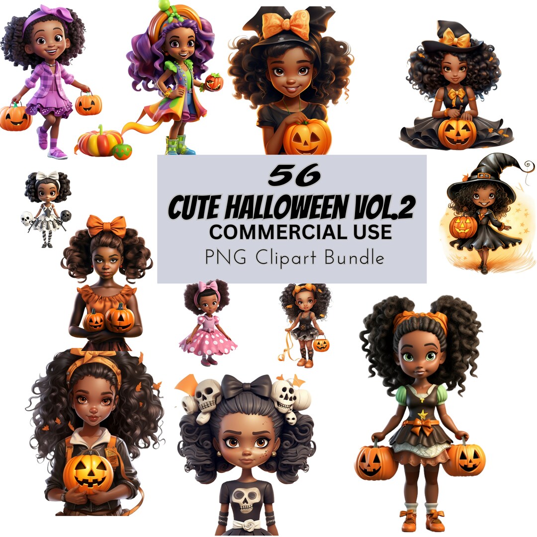 Cute Halloween Vol. 2, Costumes, Trick-or-treat Girl Illustrations 56 ...
