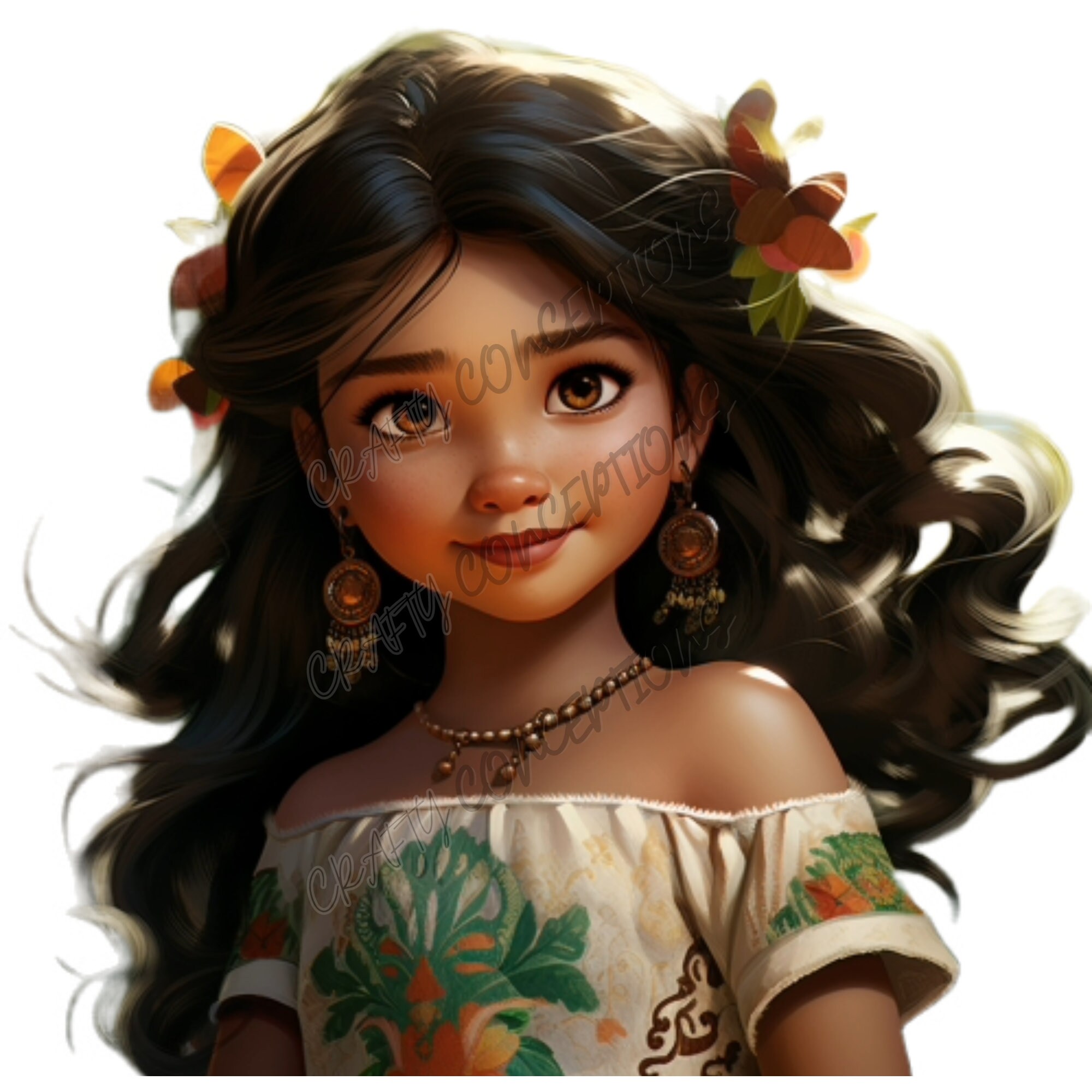Cute Little Latina Girls Illustration V.2 4 PNG Bundle - Etsy