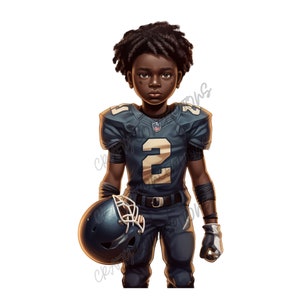 Cute Little Black Boy Athlete Illustration, Playing Football, 26 PNG ...