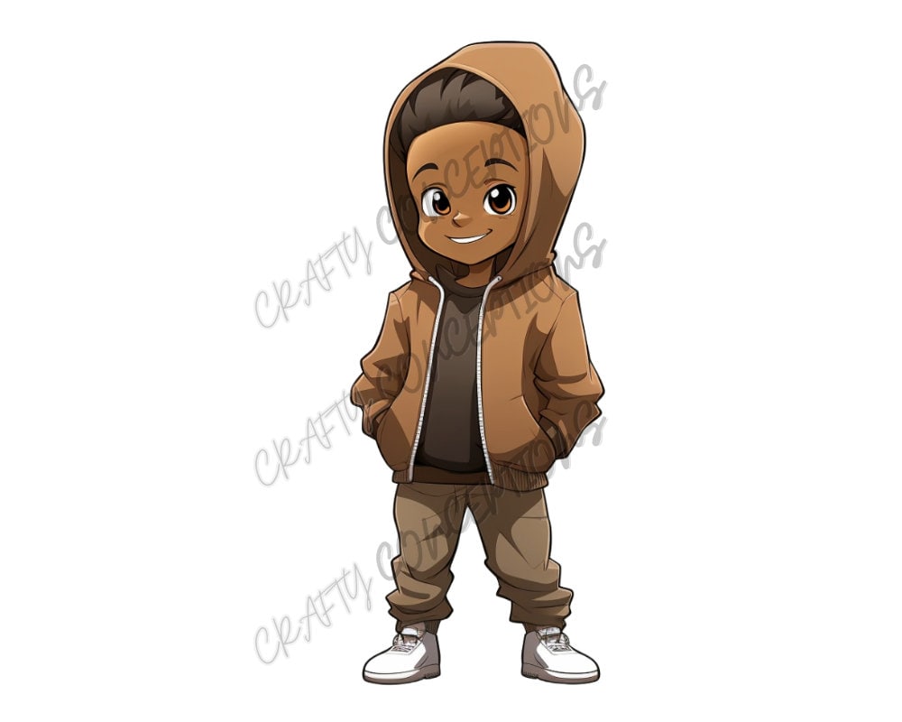 Cute Little Black Boy Illustration V.13, PNG Bundle, Hoody, Hat ...
