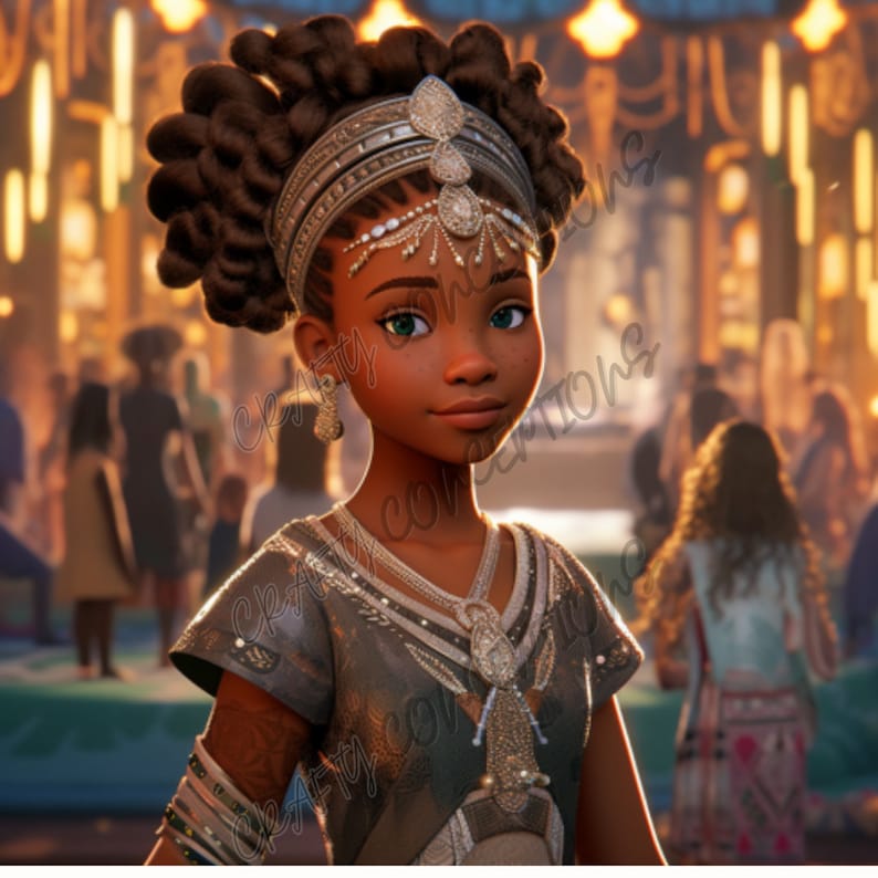 Young Princess PNG Afro Fashion Style Black Girl Queen Magic - Etsy