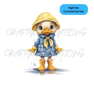 Cute Little Ducks - Ducklings in Rain Coats Digital Design Bundle ...