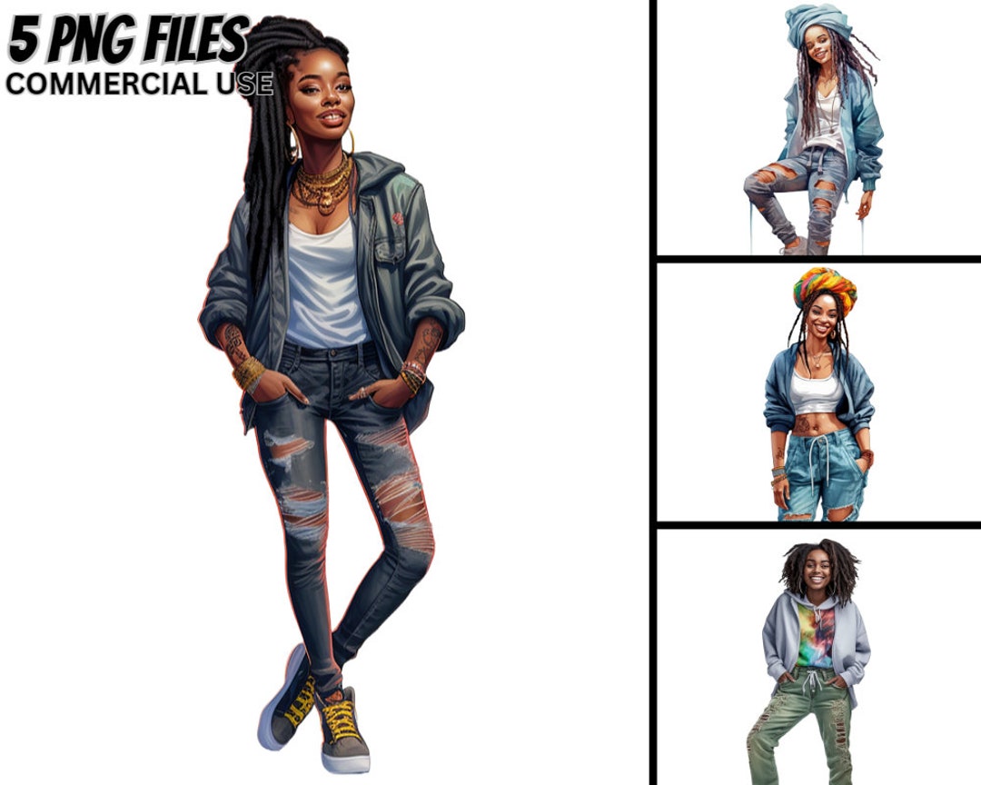 Watercolor Fashion Girls PNG Clipart Bundle (commercial Use) - Etsy