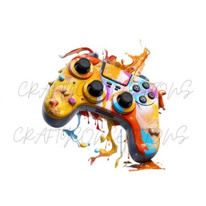 Melting Game Controller Clipart Bundle Pack, PNG Illustration Digital ...