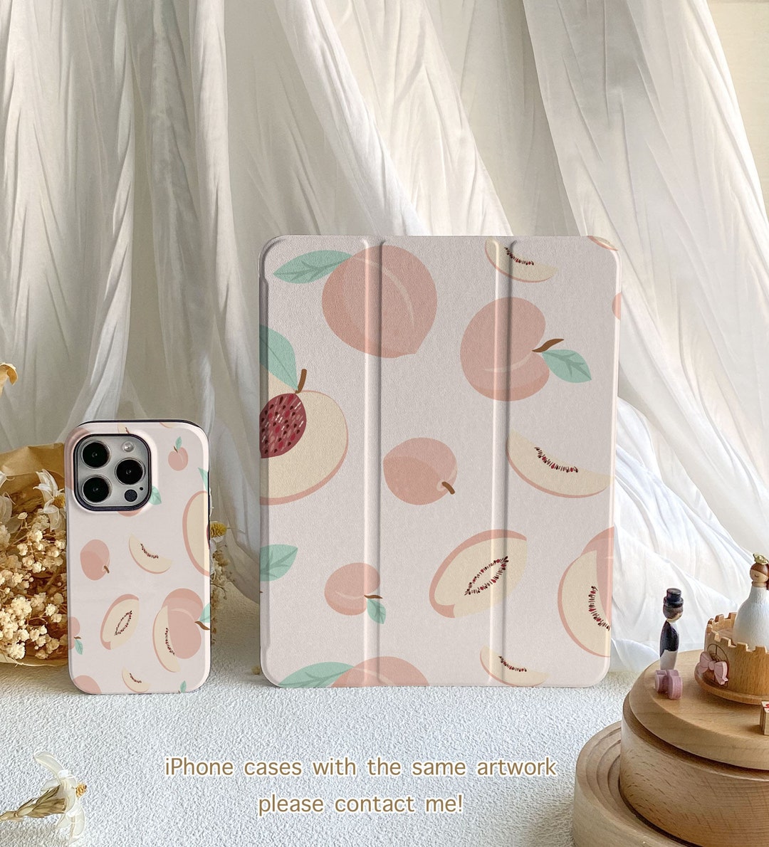 Pink Peach Cover iPad Case Custom Case iPad Air 5 4 iPad Mini - Etsy