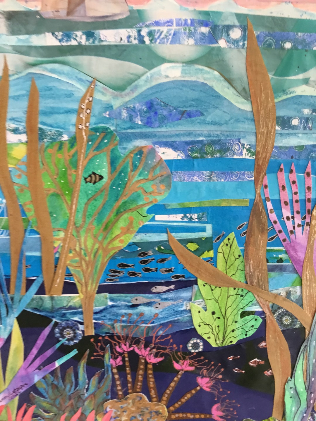Underwater Fantasy Using Watercolour and Collage Techniques. Imaginary ...