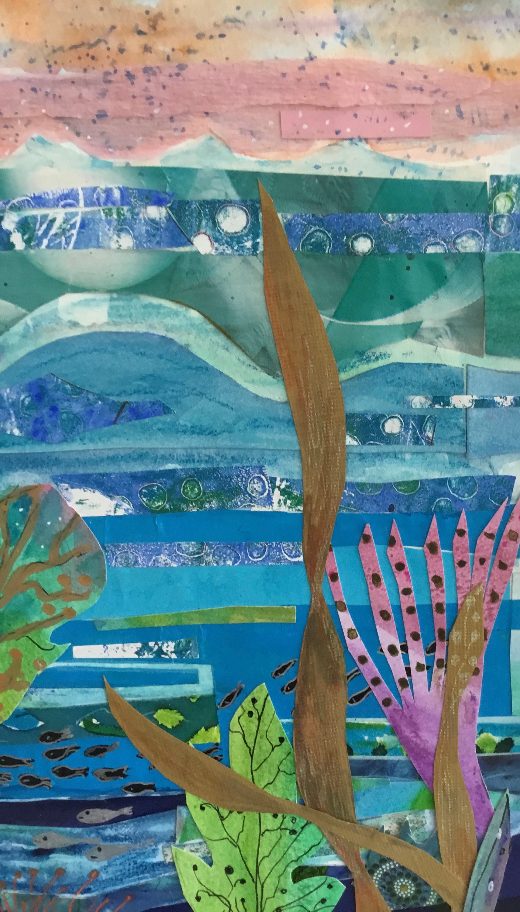 Underwater Fantasy Using Watercolour and Collage Techniques. Imaginary ...