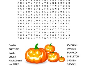 Halloween Word Search Puzzle 40 Printable Puzzle Pages for Kids and ...