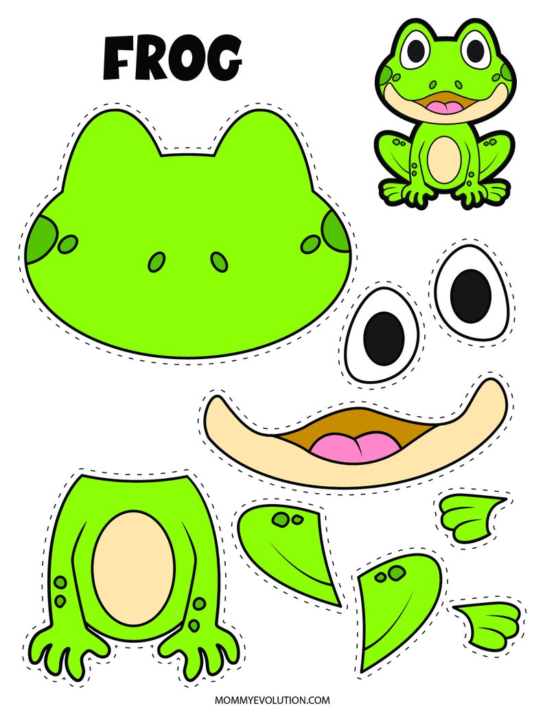 Pond Animal Craft Card | Color, Cut and Paste Art Activities for Kids ...