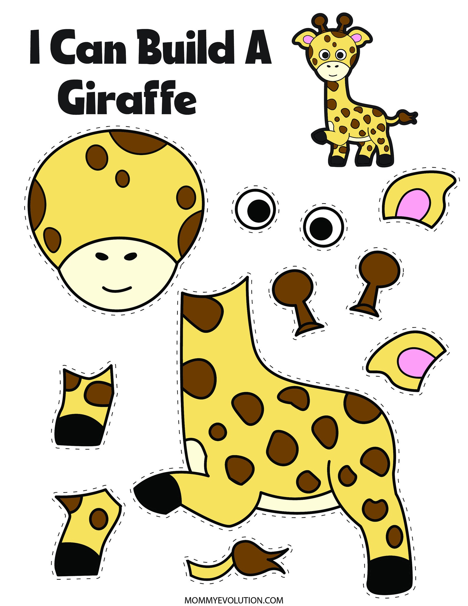 Zoo Animals Printable Craft Cards | Color, Cut and Paste Art Project ...