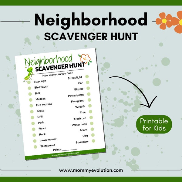 Neighborhood Scavenger Hunt - Etsy