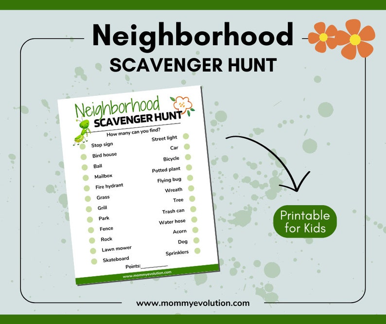 Neighborhood Scavenger Hunt Game for Kids - Etsy