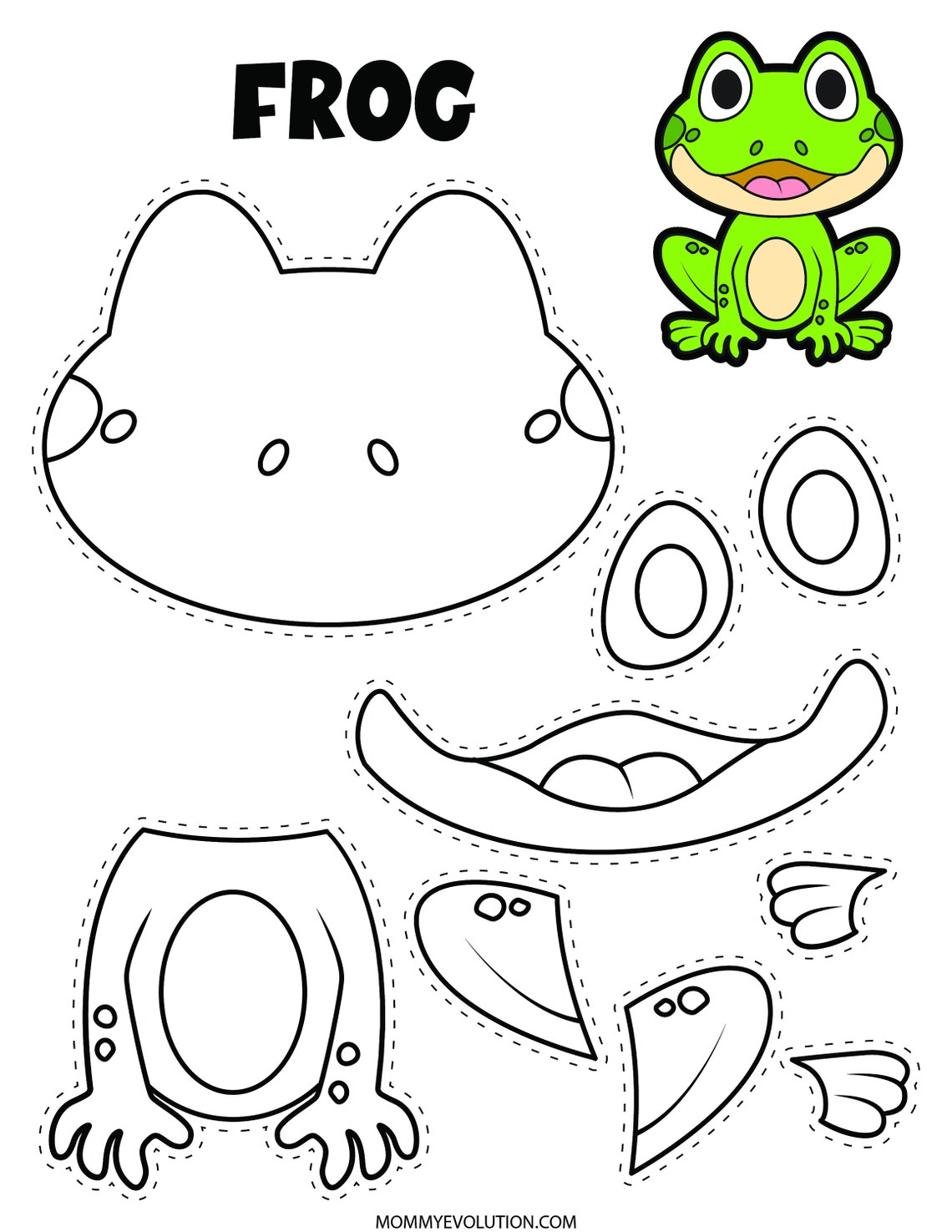 Pond Animal Craft Card | Color, Cut and Paste Art Activities for Kids ...