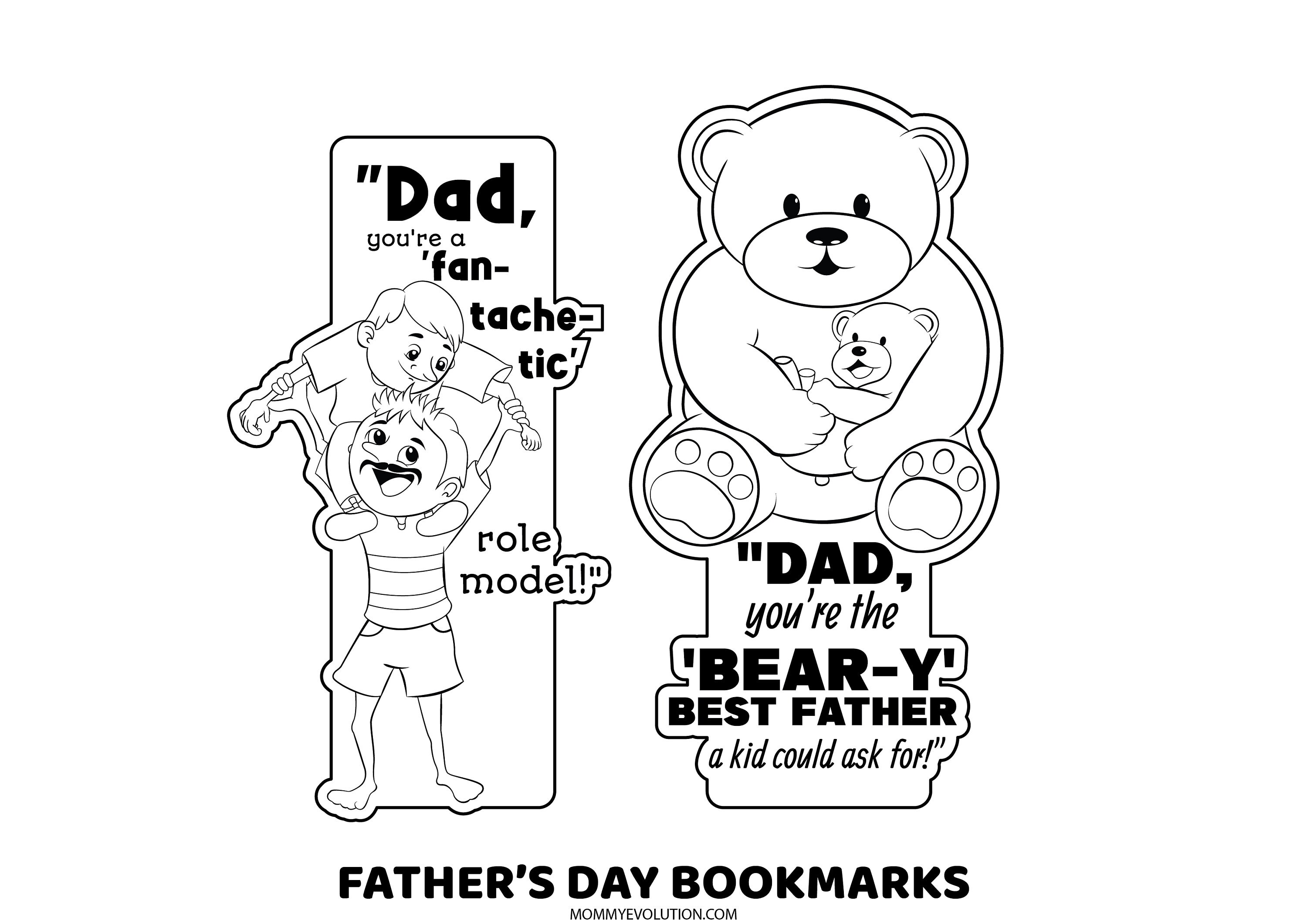 Father's Day Coloring Bookmarks Kid Art Project Gift for Dad - Etsy