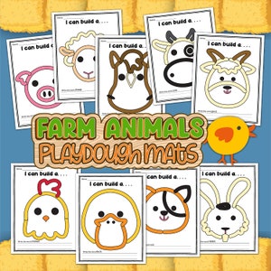 Farm Animal Play Dough Mats - Etsy