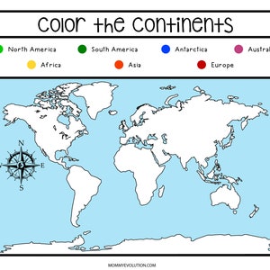 7 Continents Worksheets for Kids | Coloring and Information Pages - Etsy