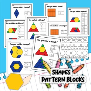 Shapes Pattern Blocks Cards Activities - Etsy