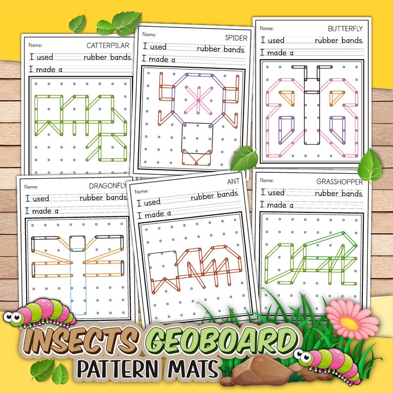 Bugs Geoboard Task Cards - Etsy