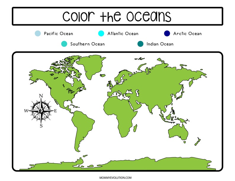 7 Continents Worksheets for Kids | Coloring and Information Pages - Etsy