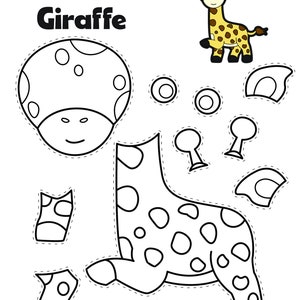 Zoo Animals Printable Craft Cards | Color, Cut and Paste Art Project ...