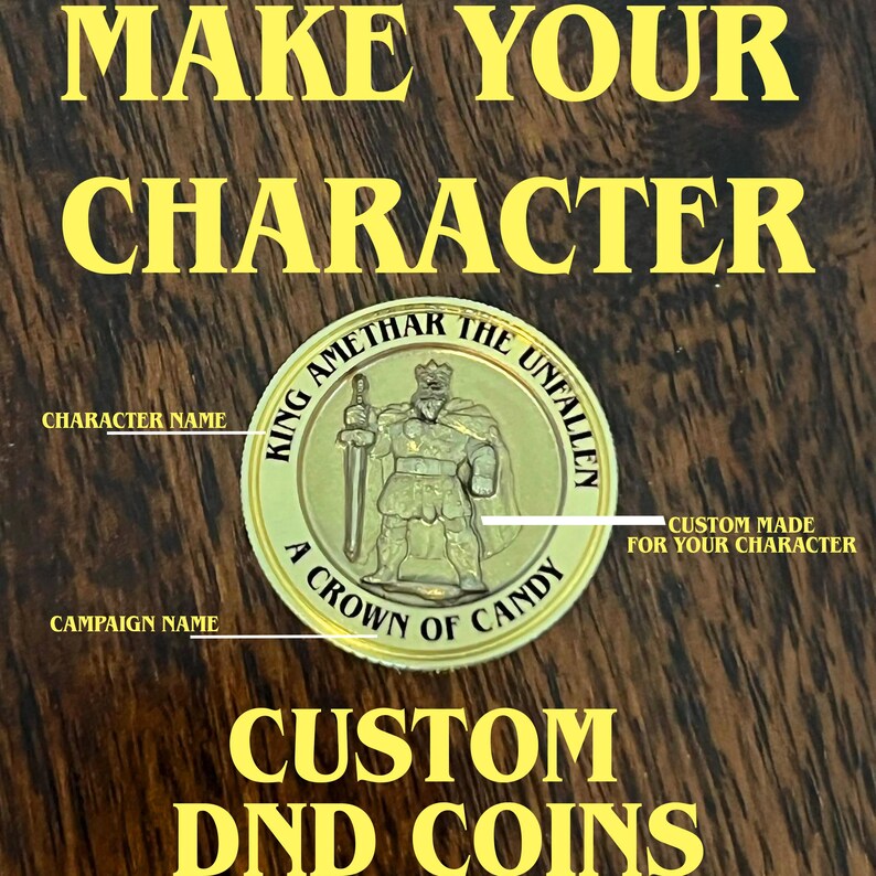 Custom Dnd Character Coin Gift for Dungeon and Dragon Players & Dms ...