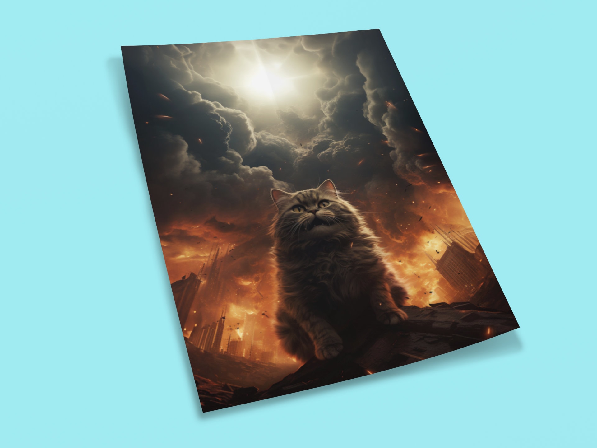 Custom Cat Godzilla Poster | Personalized Pet Art - Etsy