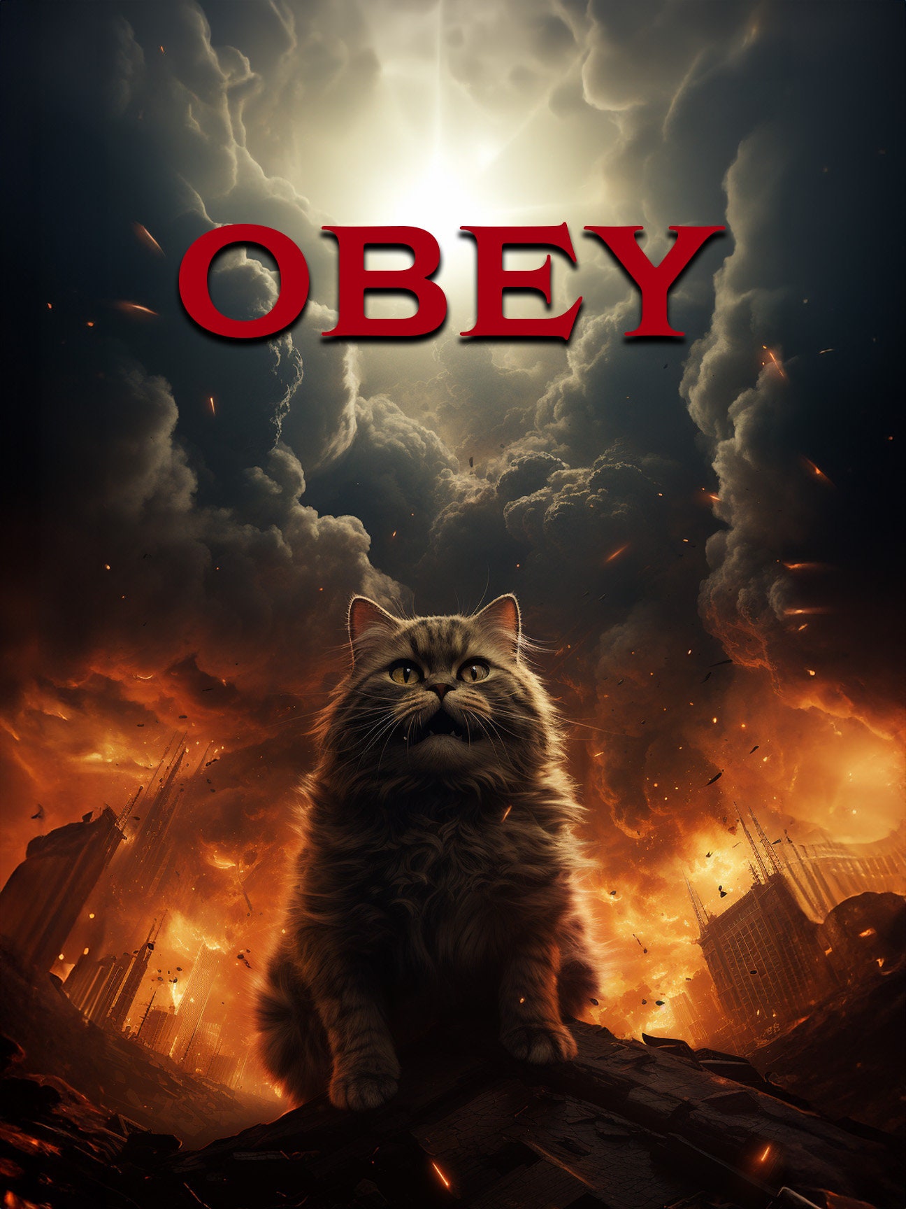 Custom Cat Godzilla Poster | Personalized Pet Art - Etsy