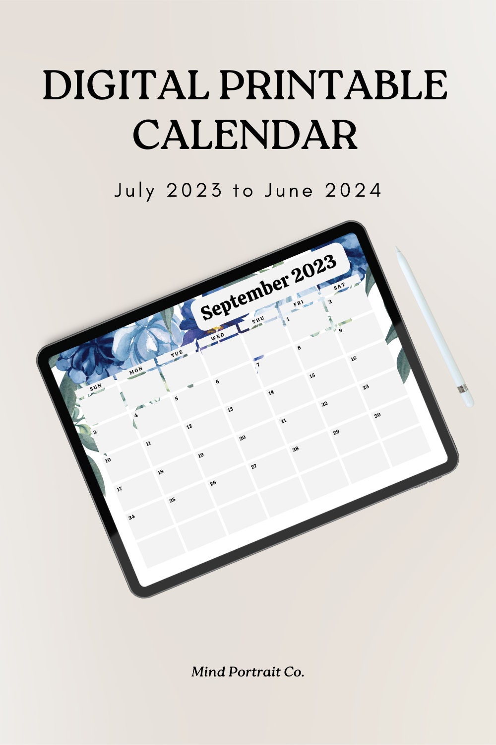 July 2023-june 2024 Printable Calendar Flower Power 11 X 8.5 Inches ...