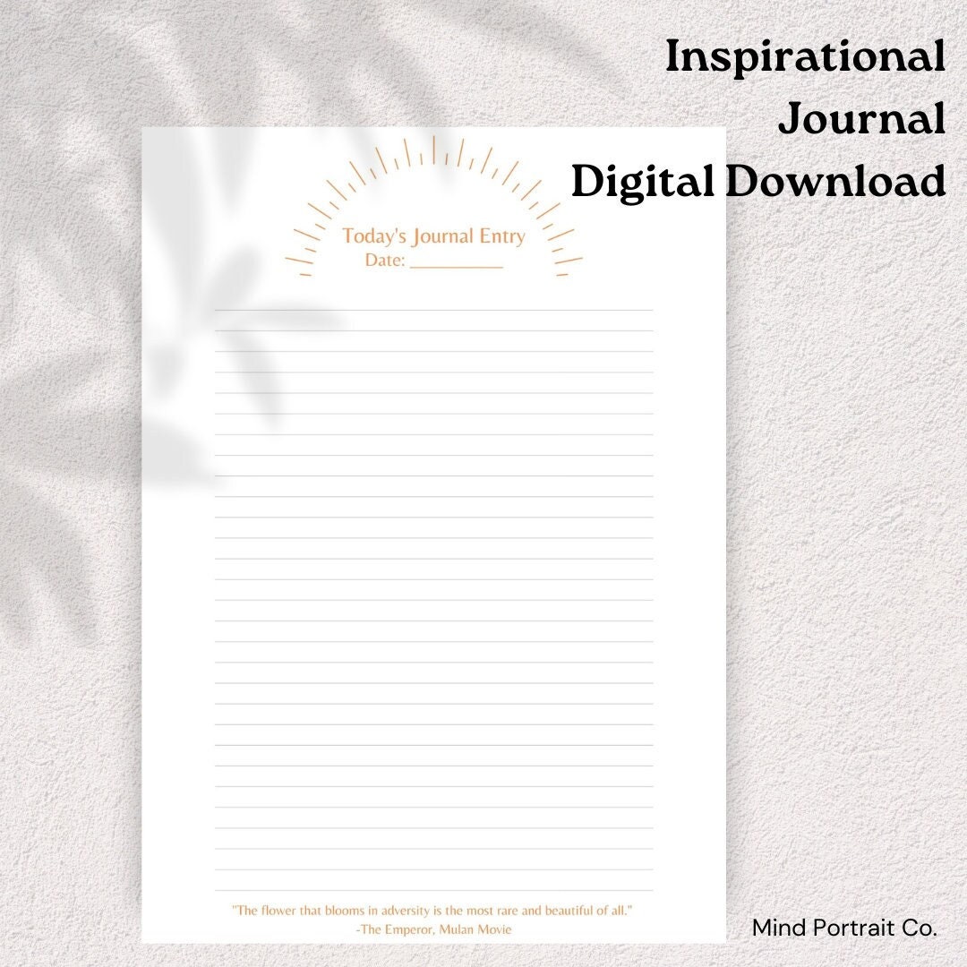 Minimalist Inspirational Journal Pages, Digital Download Printable - Etsy