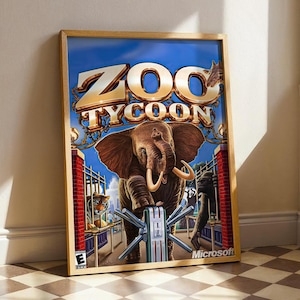 Zoo Tycoon Poster, Video Game Poster, Gaming Room Decor, 90s Nostalgia ...