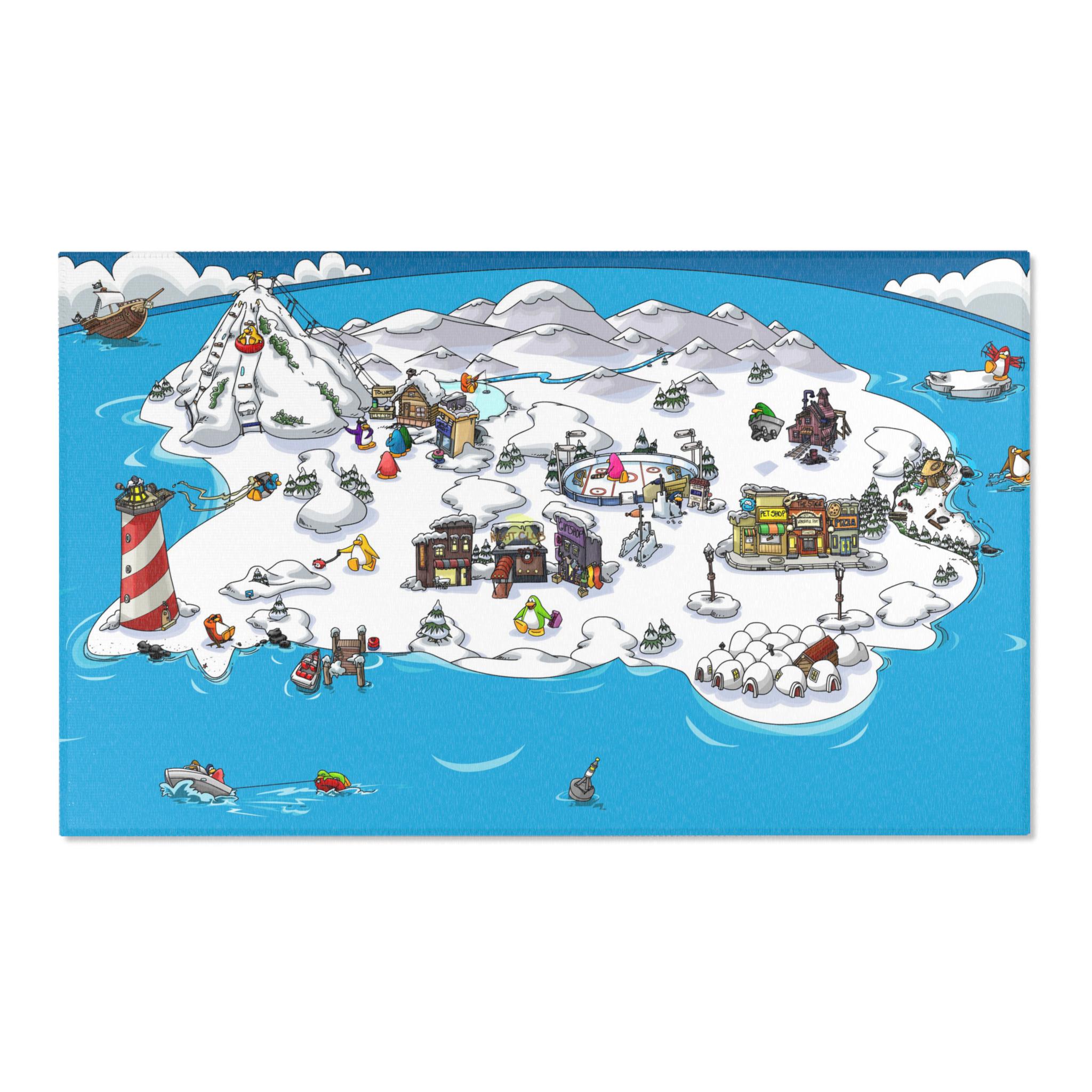 Club Penguin Map Rug, Gaming Rug, Video Game Rug, Gamer Rug, Game Room ...