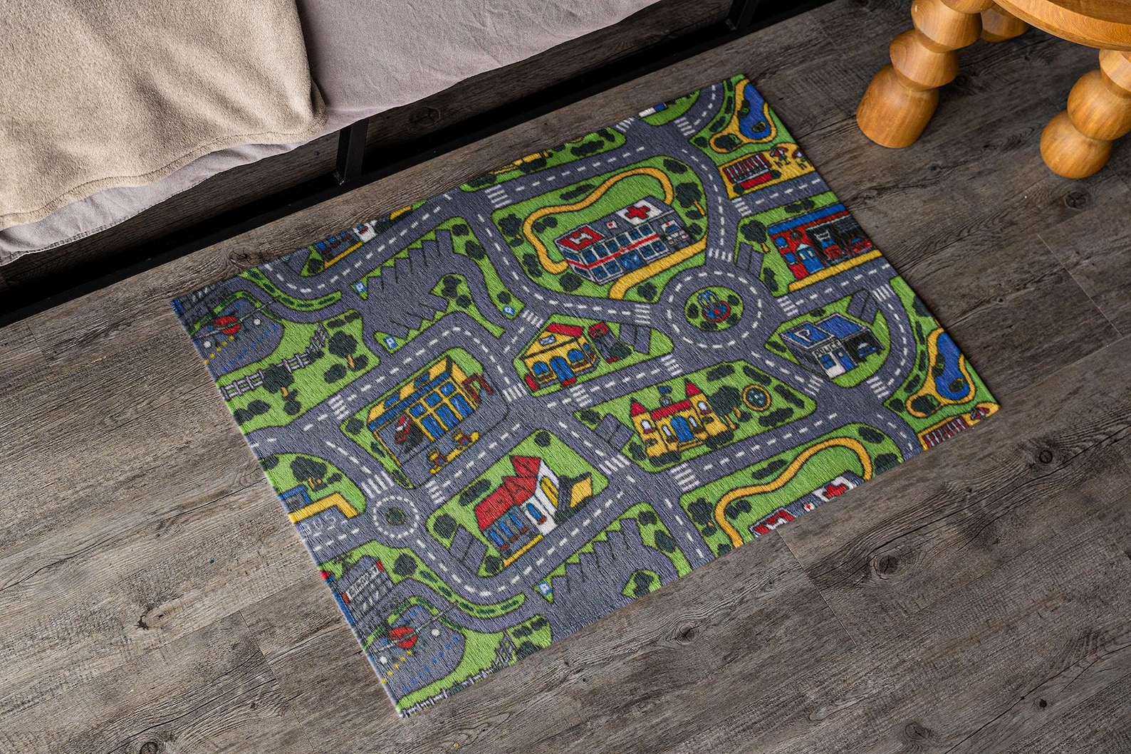 City Carpet Nostalgia Rug, 90s City Carpet, Toy Car Rug, Kids Play Car ...