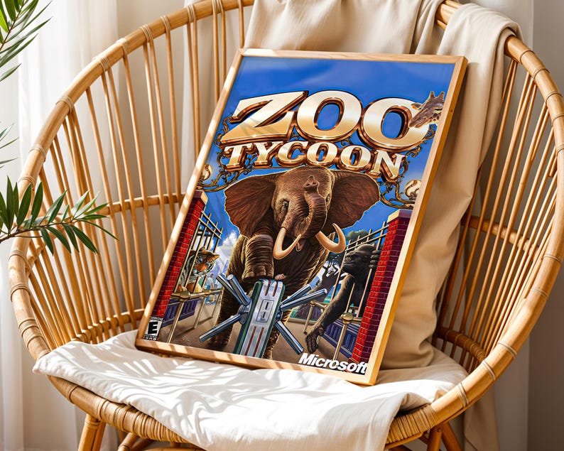 Zoo Tycoon Poster, Video Game Poster, Gaming Room Decor, 90s Nostalgia ...