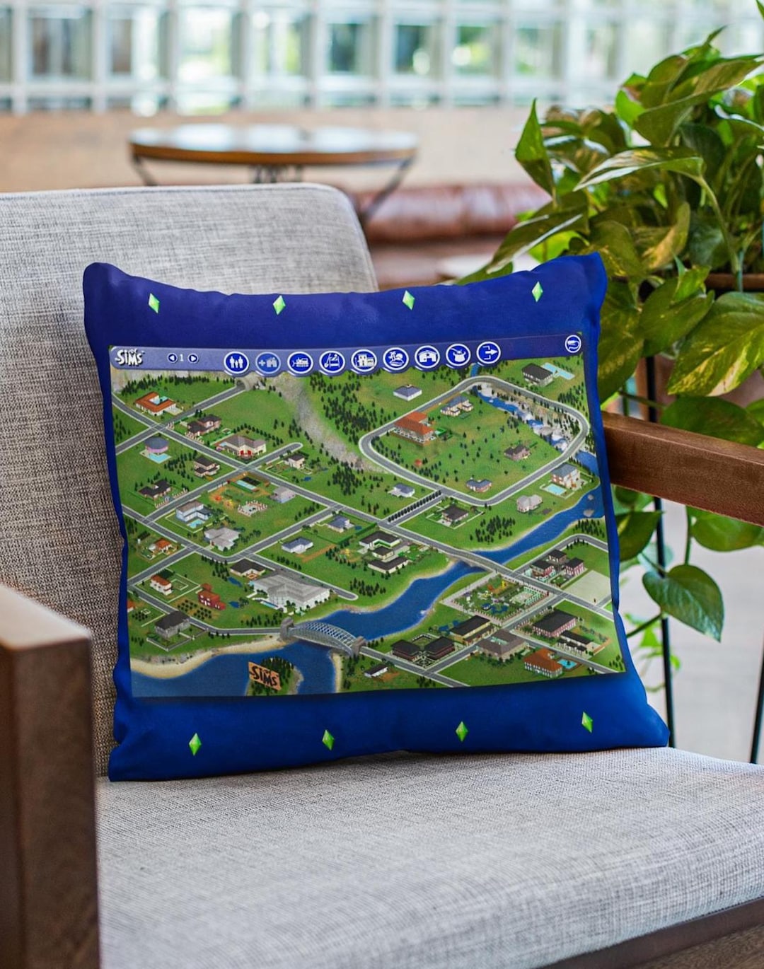 The Sims Map Pillow, the Sims 1, Sims Plumbob, 90s 2000s Nostalgia Gift ...