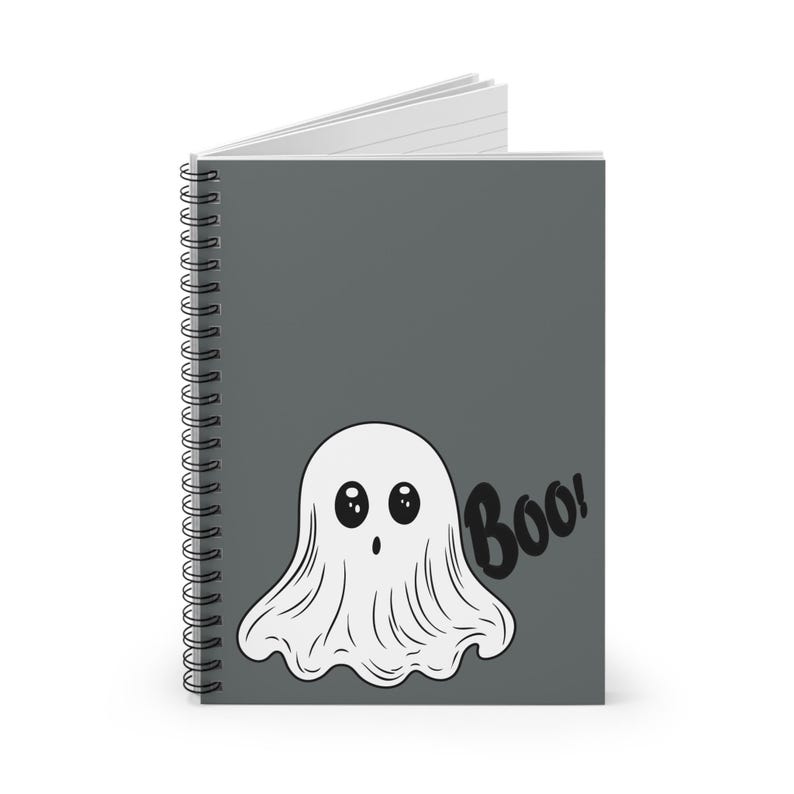 Spiral Notebook - Cute Boo Ghost Halloween Vintage Retro Cheeky Classic ...