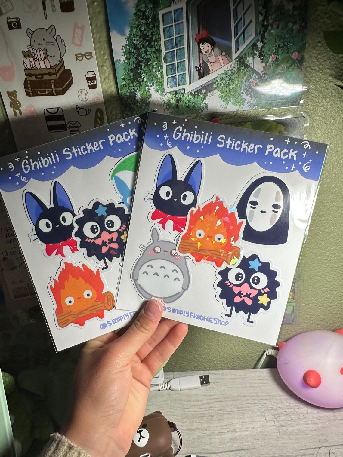 Ghibli Sticker Pack: Jiji, Totoro, No Face - Waterproof Vinyl Decals - Etsy