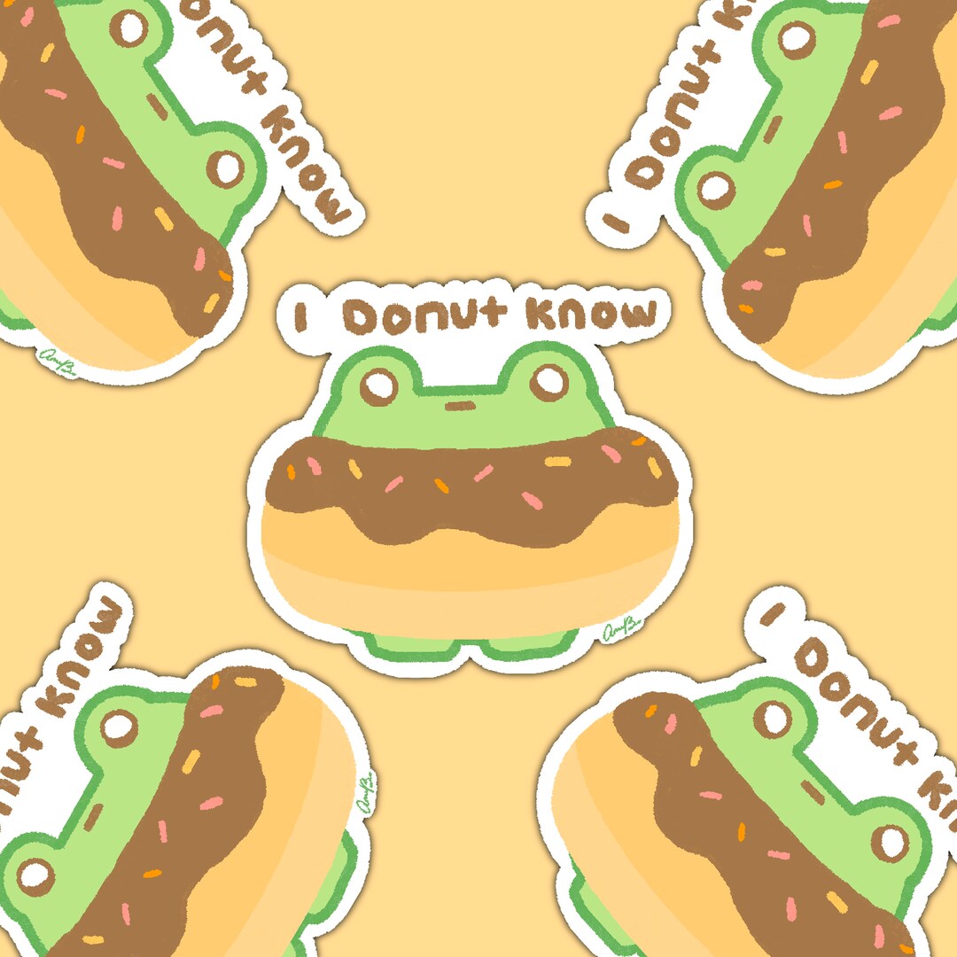 Donut Frog Sticker Dessert Sticker, Cute Frog Sticker, Donut Sticker ...