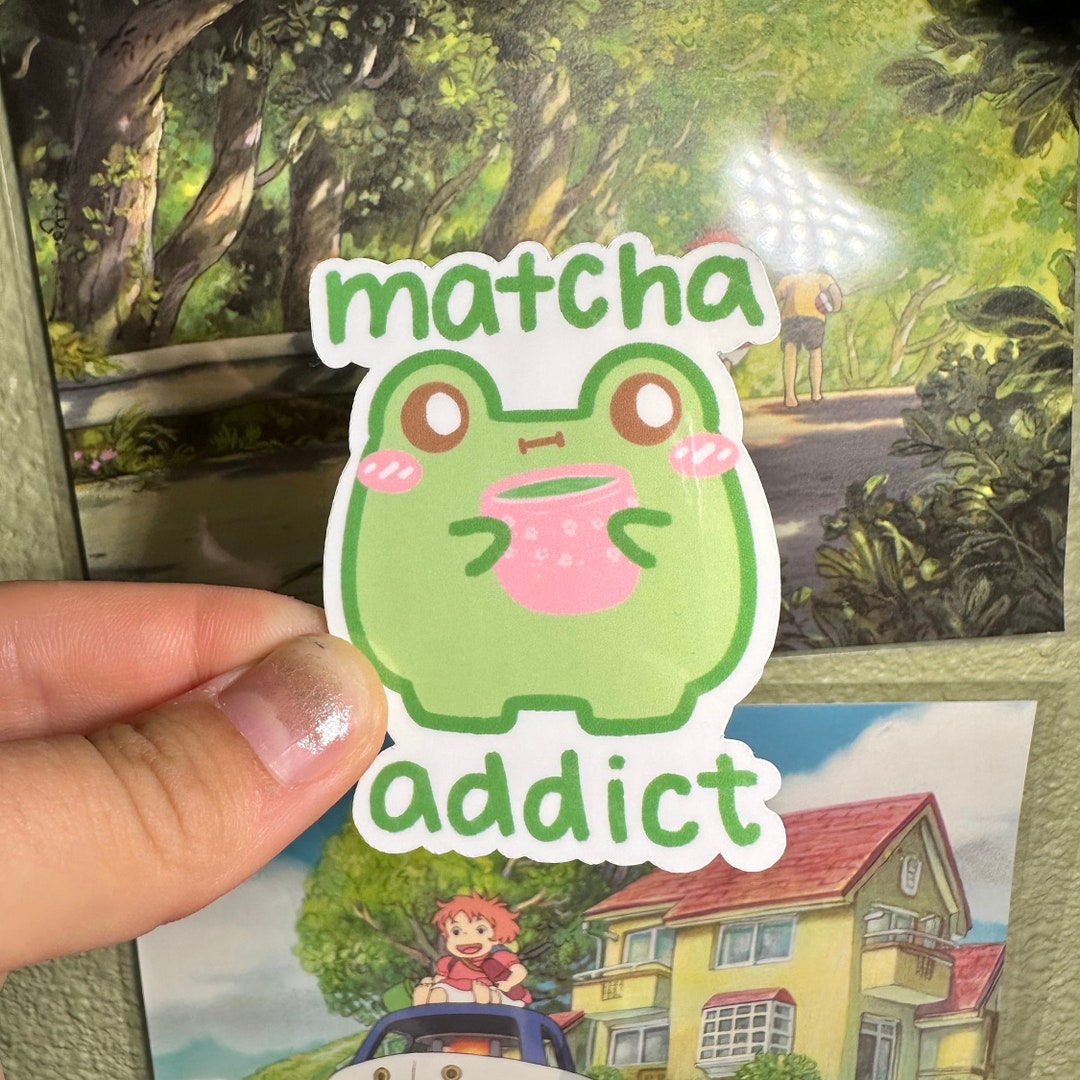 Matcha Frog Sticker | Matcha Addict, Cute Frog, Waterbottle, Laptop ...