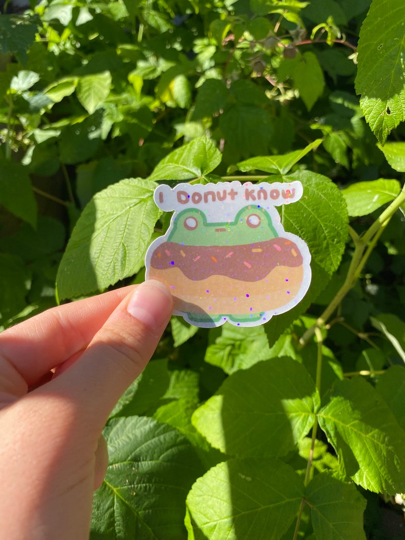 Donut Frog Sticker Dessert Sticker, Cute Frog Sticker, Donut Sticker ...