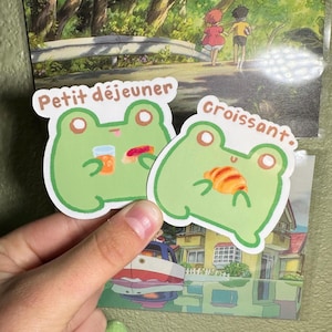 French Breakfast Frog Stickers | Croissant Sticker, Breakfast Sticker ...