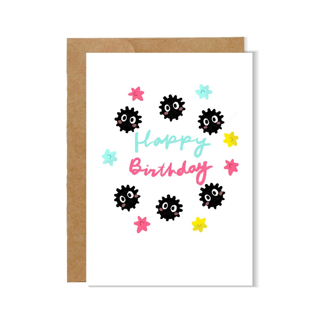 Soot Sprite Birthday Greetings Card Studio Ghibli Birthday Card Anime ...