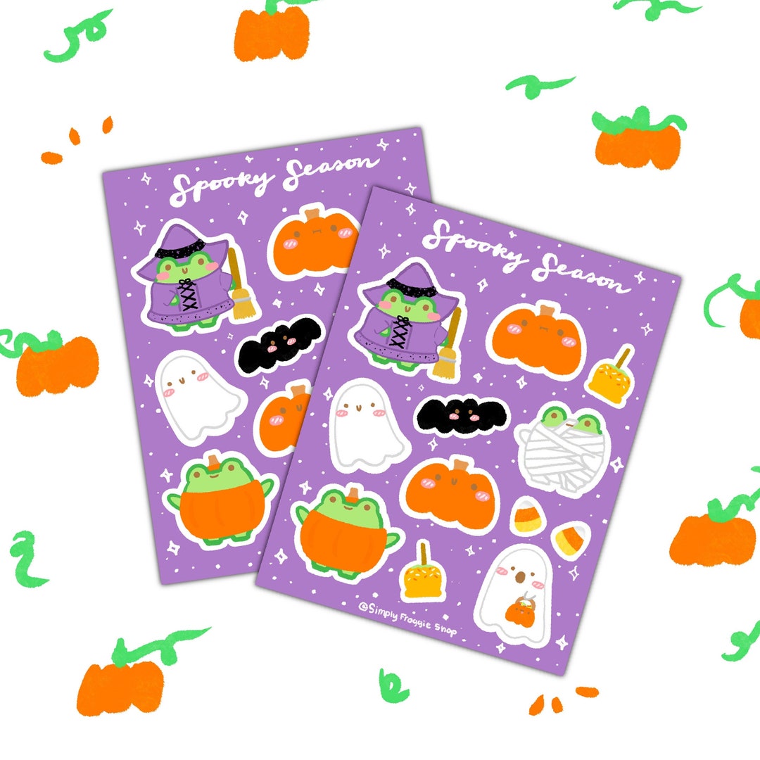Spooky Season Sticker Sheet Halloween Sticker Sheet Cute - Etsy