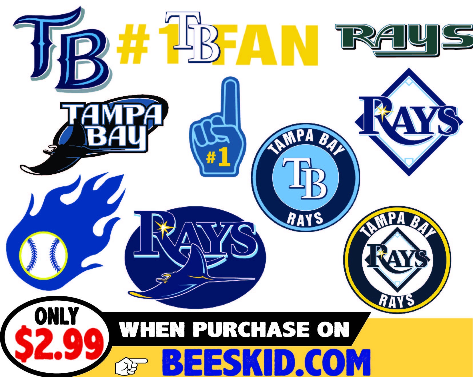 T-ampa Bay Rays Svg Baseball Team Svg Bundle Svg Files M-L B - Etsy