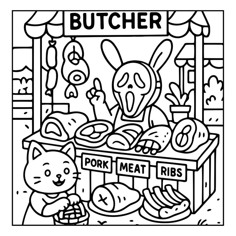 Spooky Coloring Book: 45-page Halloween Illustrations (PDF Download) - Etsy
