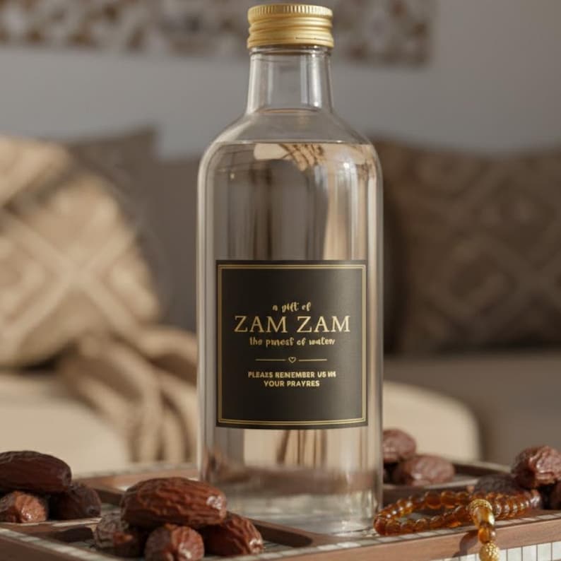 Gold Zam Zam Water Bottle Label | Islamic Gift, Ramadan, Umrah (digital ...